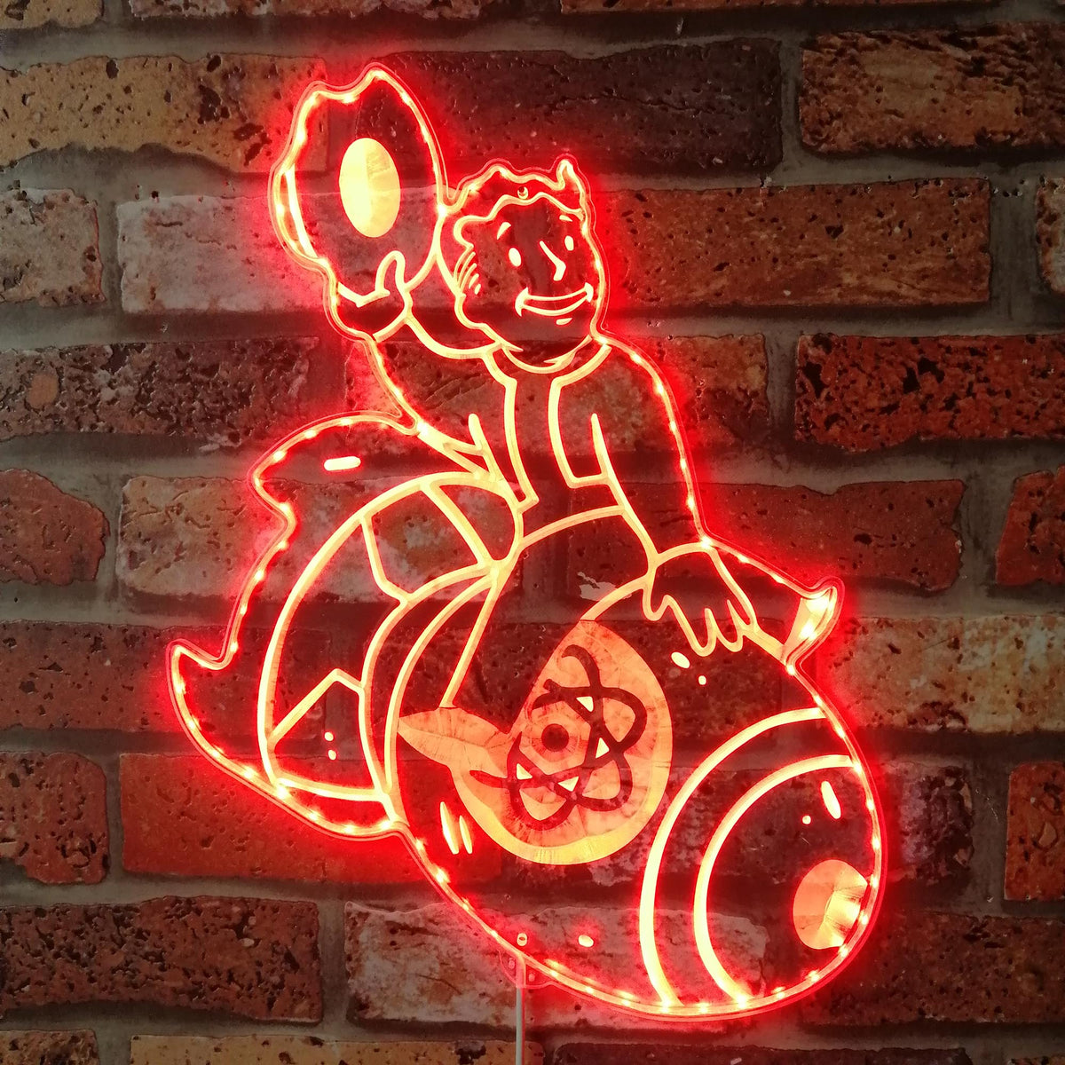 Vault Boy Nuclear Bomb Dynamic RGB Edge Lit LED Sign | LEDLABCAVE