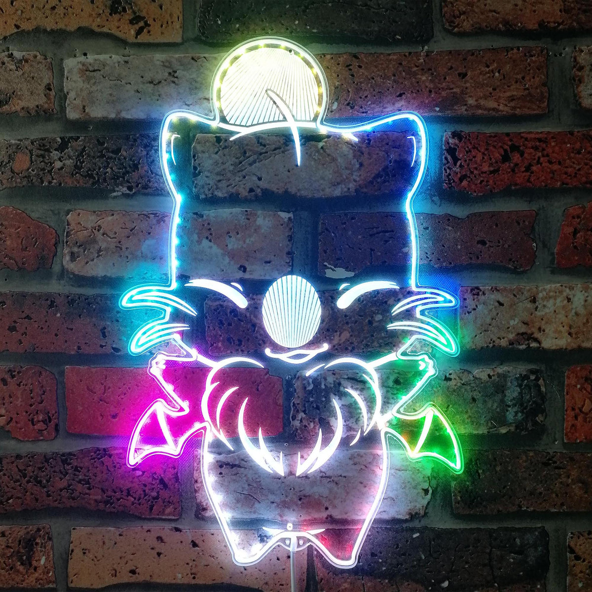 Moogle Kawaii Final Fantasy 7 Dynamic RGB Edge Lit LED Sign | LED LAB CAVE