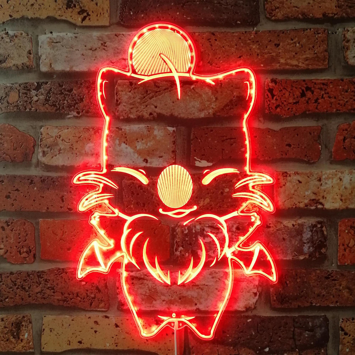 Moogle Kawaii Final Fantasy 7 Dynamic RGB Edge Lit LED Sign | LED LAB CAVE