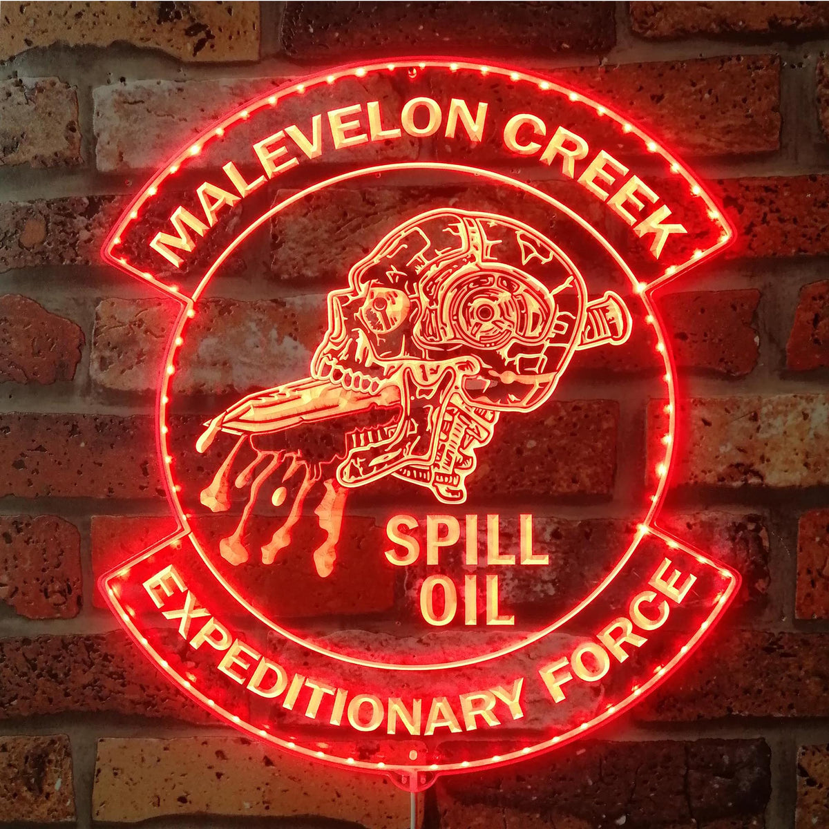Helldivers MALEVELON CREEK Dynamic RGB Edge Lit LED Sign | LED LAB CAVE