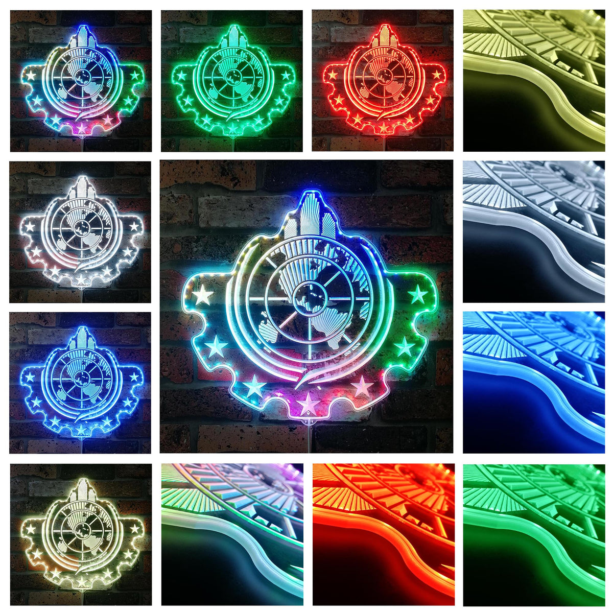 Helldivers Super Earth Dynamic RGB Edge Lit LED Sign | LED LAB CAVE