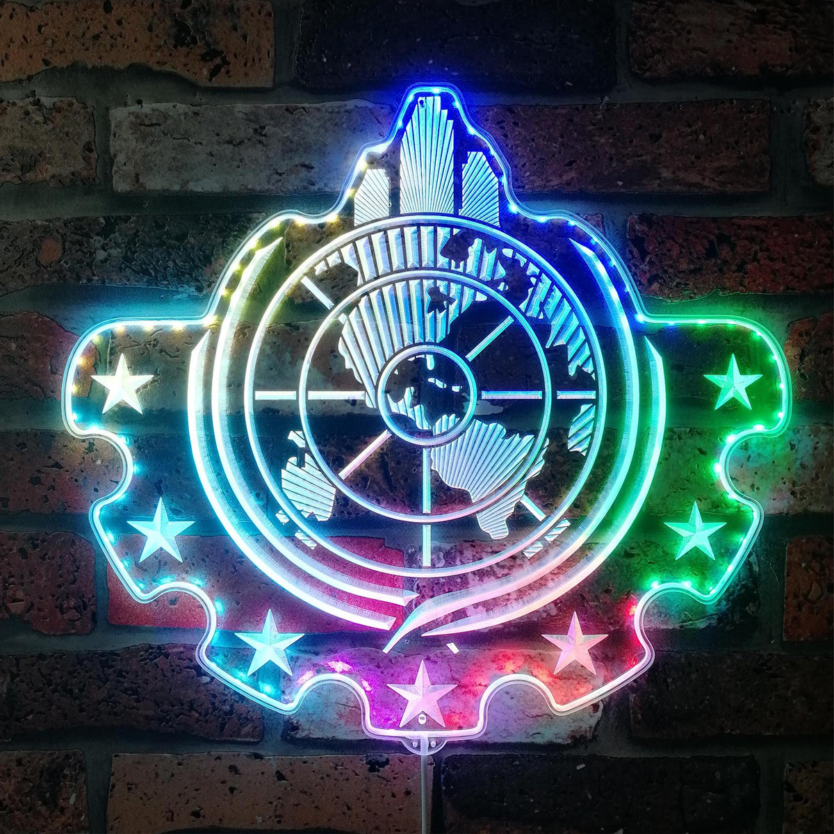 Helldivers Super Earth Dynamic RGB Edge Lit LED Sign | LED LAB CAVE