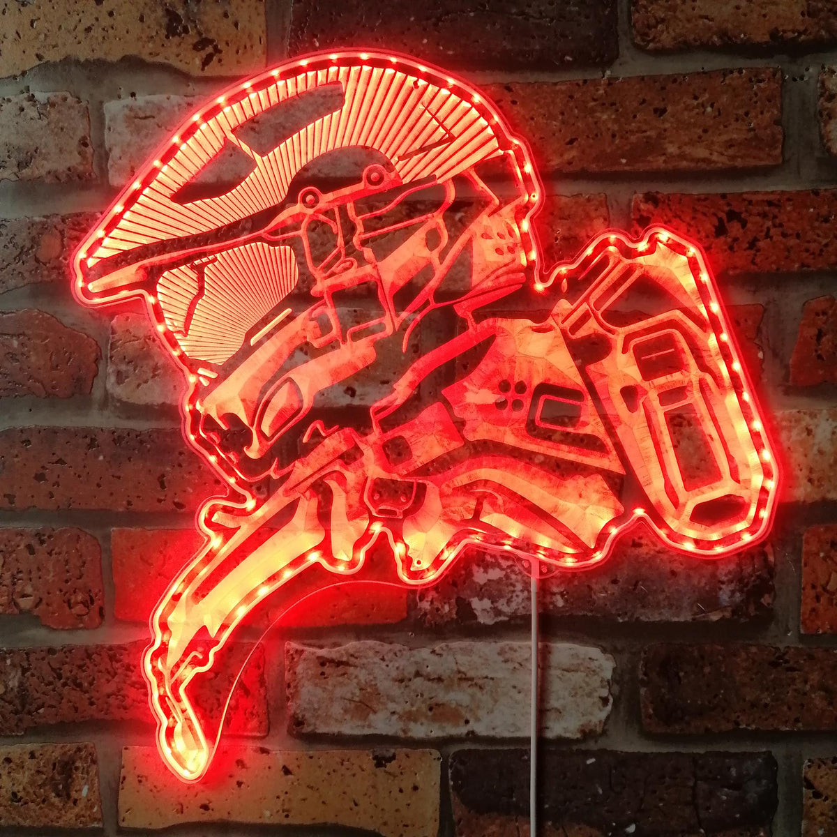 Halo Master Chief Dynamic RGB Edge Lit LED Sign | LED LAB CAVE