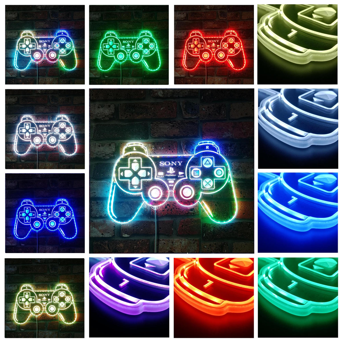 Playstation Game Controller Dynamic RGB Edge Lit LED Sign | LED LAB CAVE