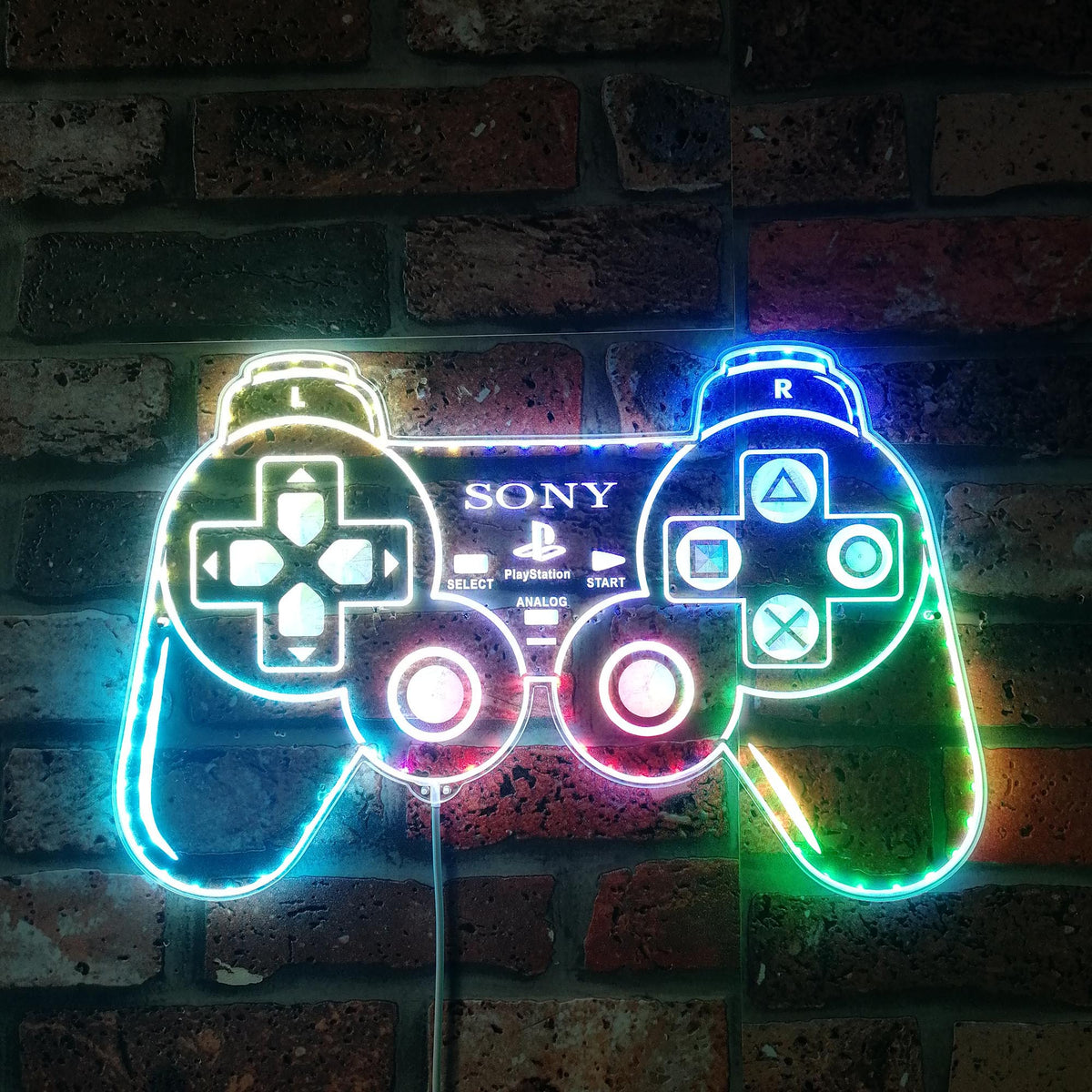 Playstation Game Controller Dynamic RGB Edge Lit LED Sign | PROLEDSIGN
