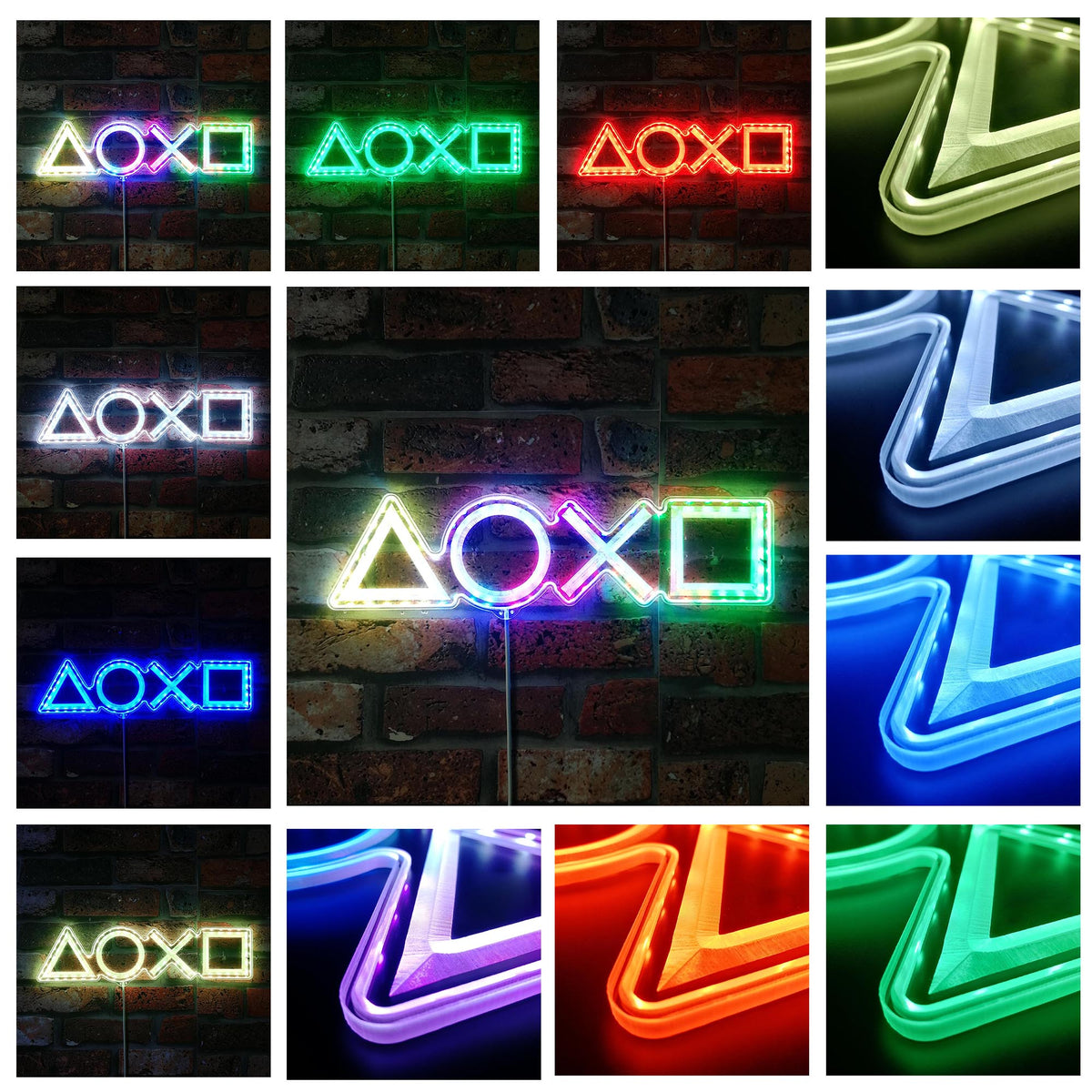 Playstation Icons Dynamic RGB Edge Lit LED Sign | LED LAB CAVE
