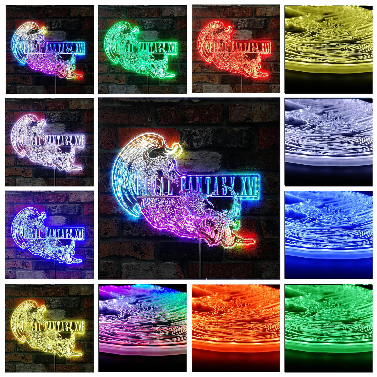 Final Fantasy 16 Dynamic RGB Edge Lit LED Sign | LED LAB CAVE