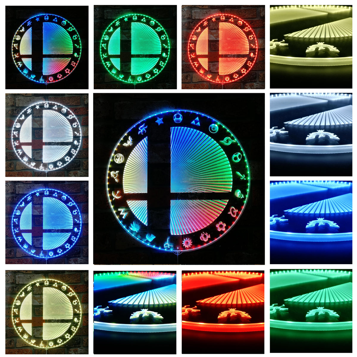 Super Smash Brothers Dynamic RGB Edge Lit LED Sign | PROLEDSIGN