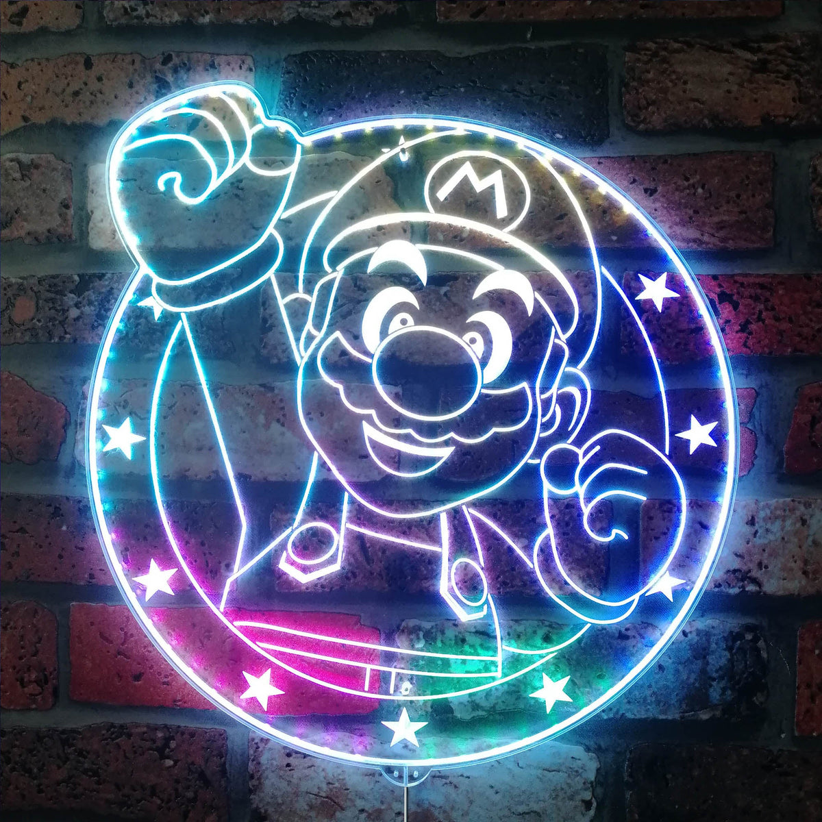 Super Mario Dynamic RGB Edge Lit LED Sign | ledlabcave