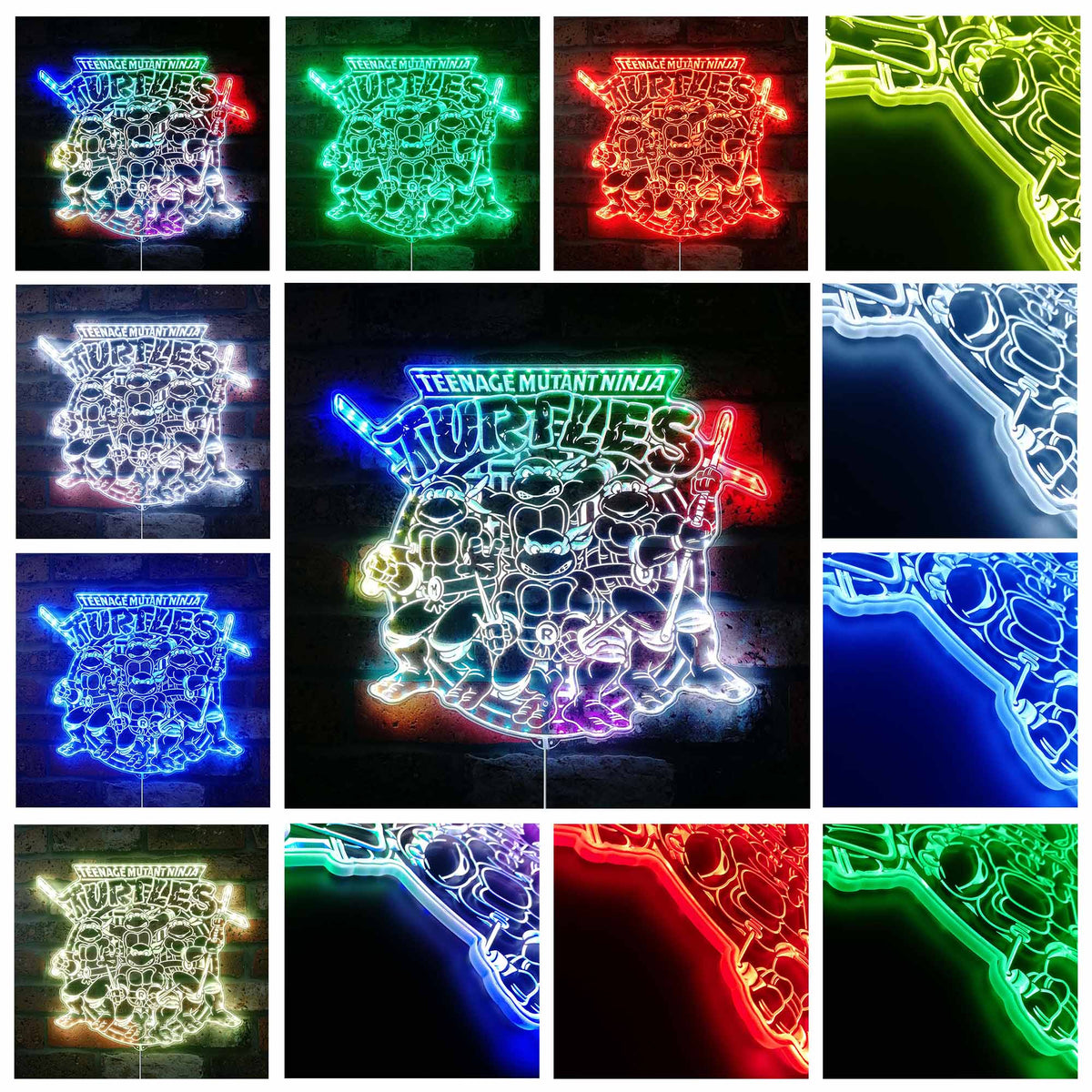Teenage Mutant Ninja Turtles Dynamic RGB Edge Lit LED Sign | ledlabcave