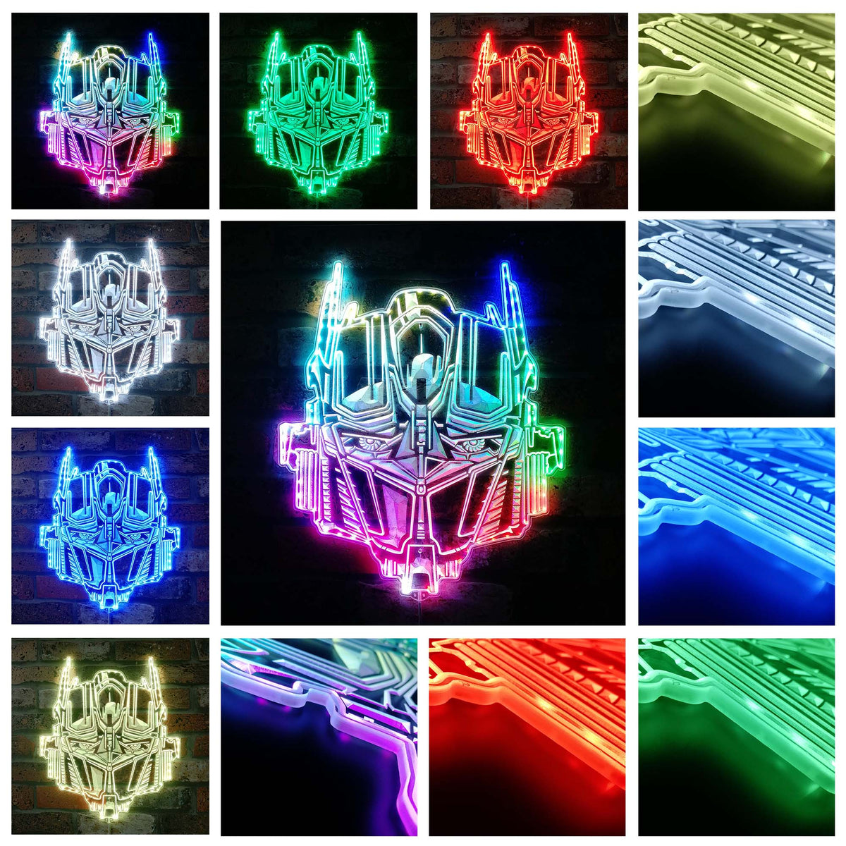 Optimus Prime head Dynamic RGB Edge Lit LED Sign | ledlabcave