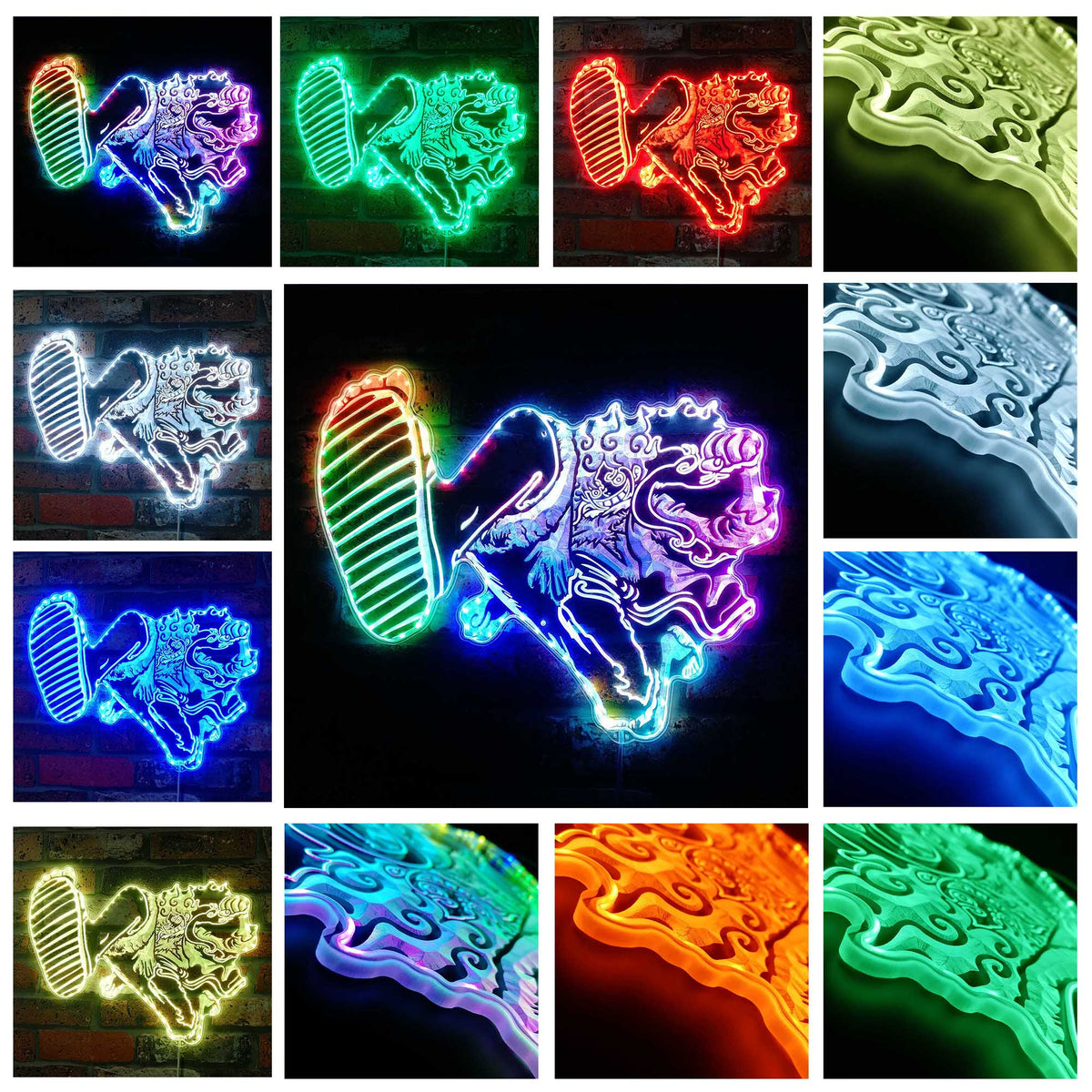 One Piece Luffy Dynamic RGB Edge Lit LED Sign | ledlabcave