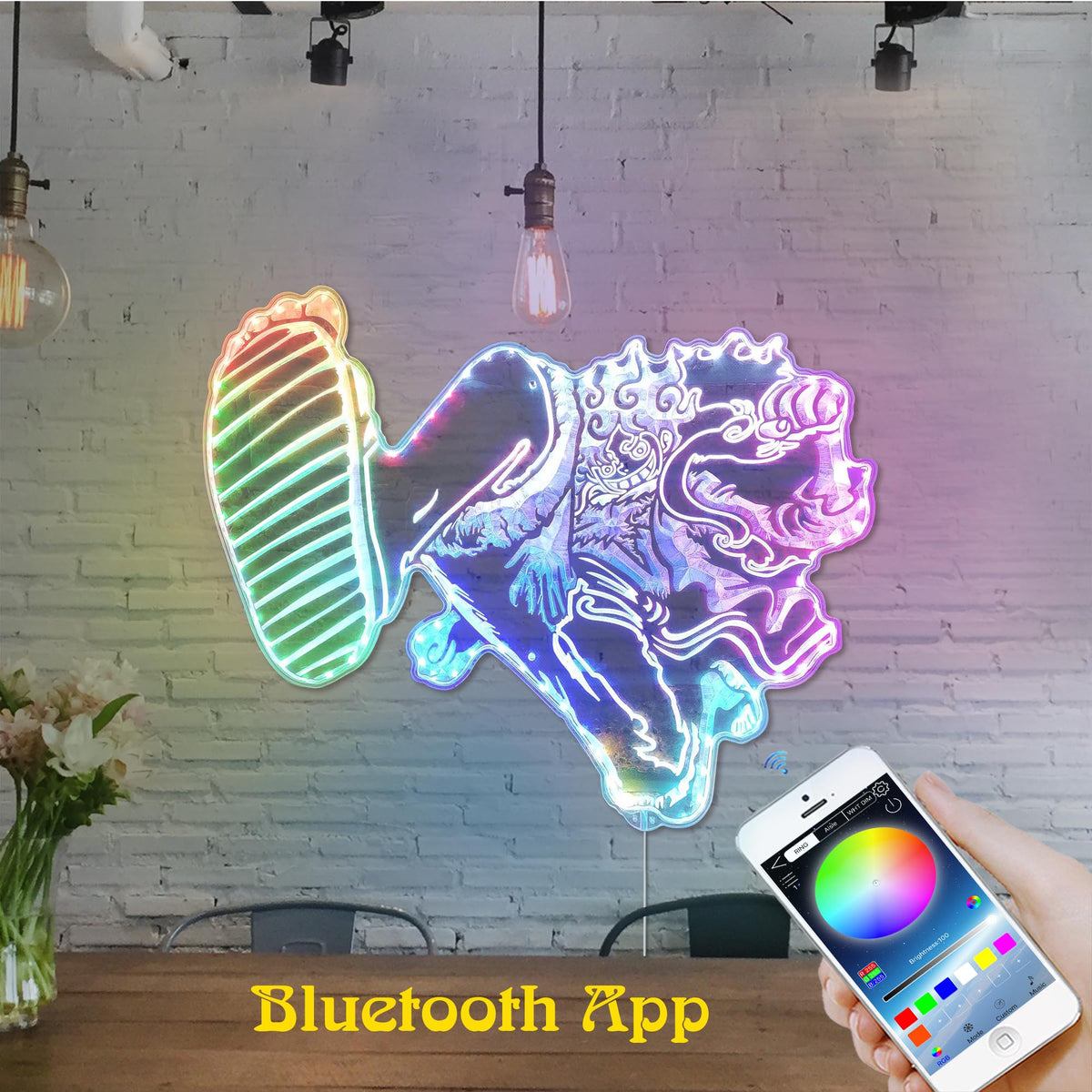 One Piece Luffy Dynamic RGB Edge Lit LED Sign | ledlabcave
