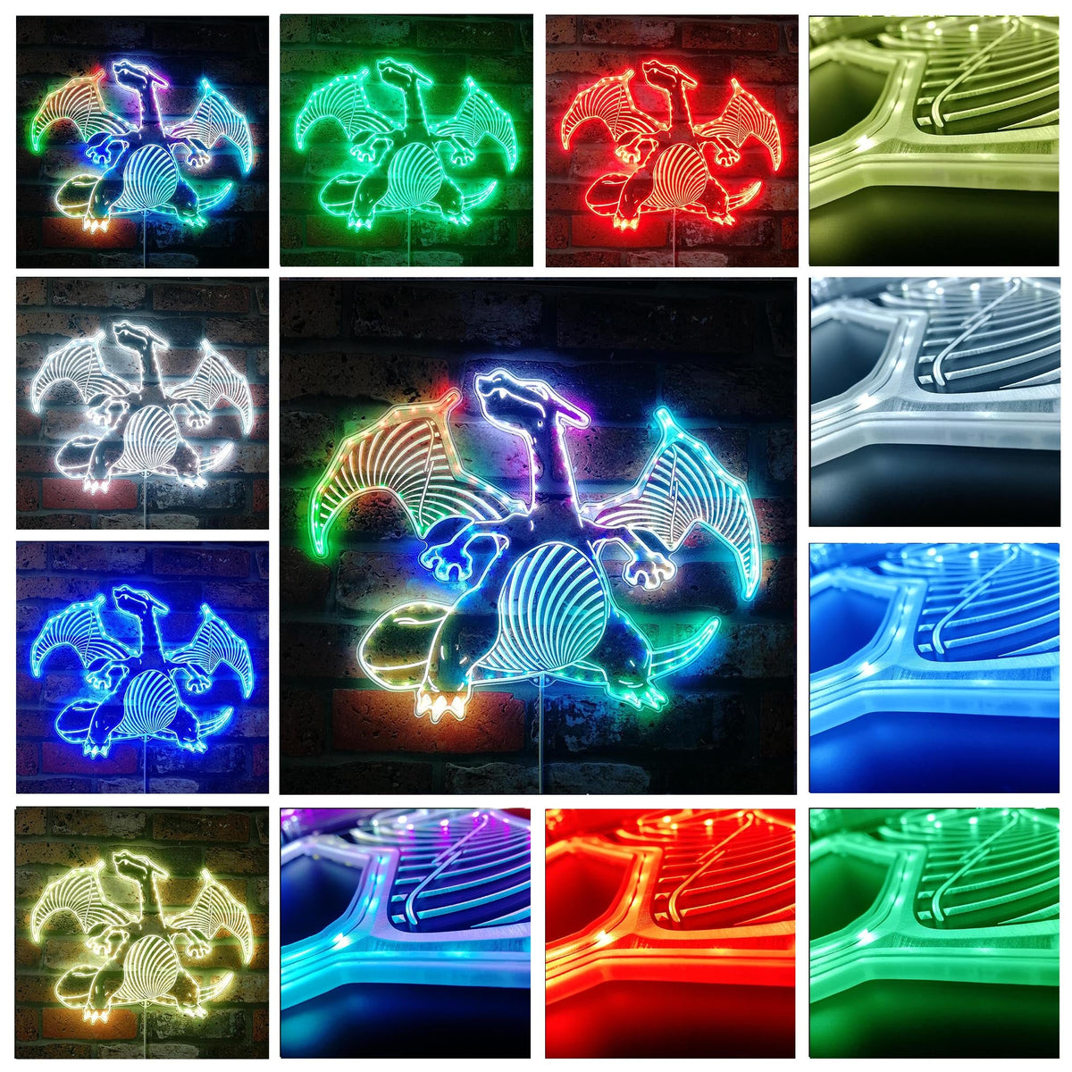 Charizard Pokemon Dynamic RGB Edge Lit LED Sign | PROLEDSIGN