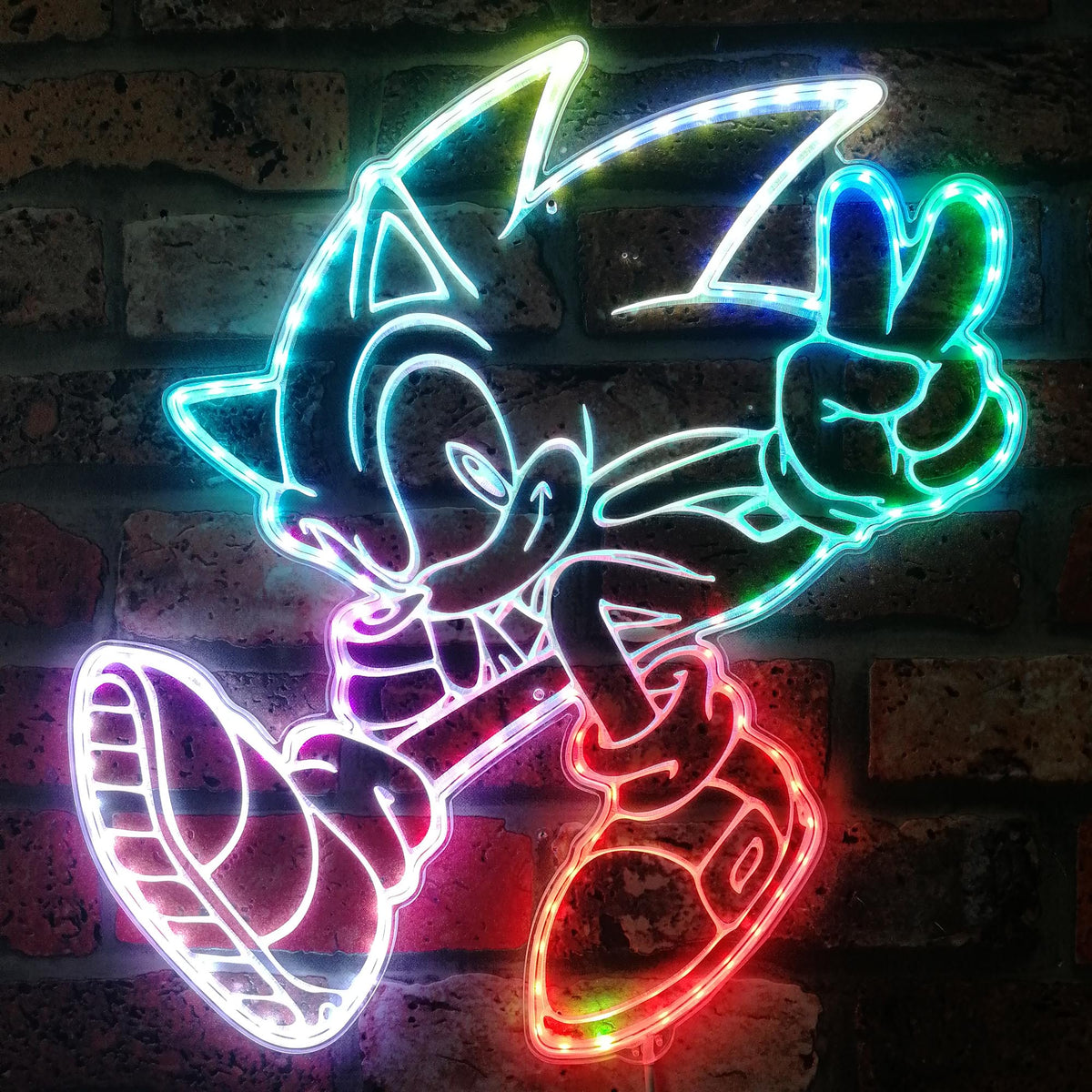 Sonic Dynamic RGB Edge Lit LED Sign | LEDLABCAVE