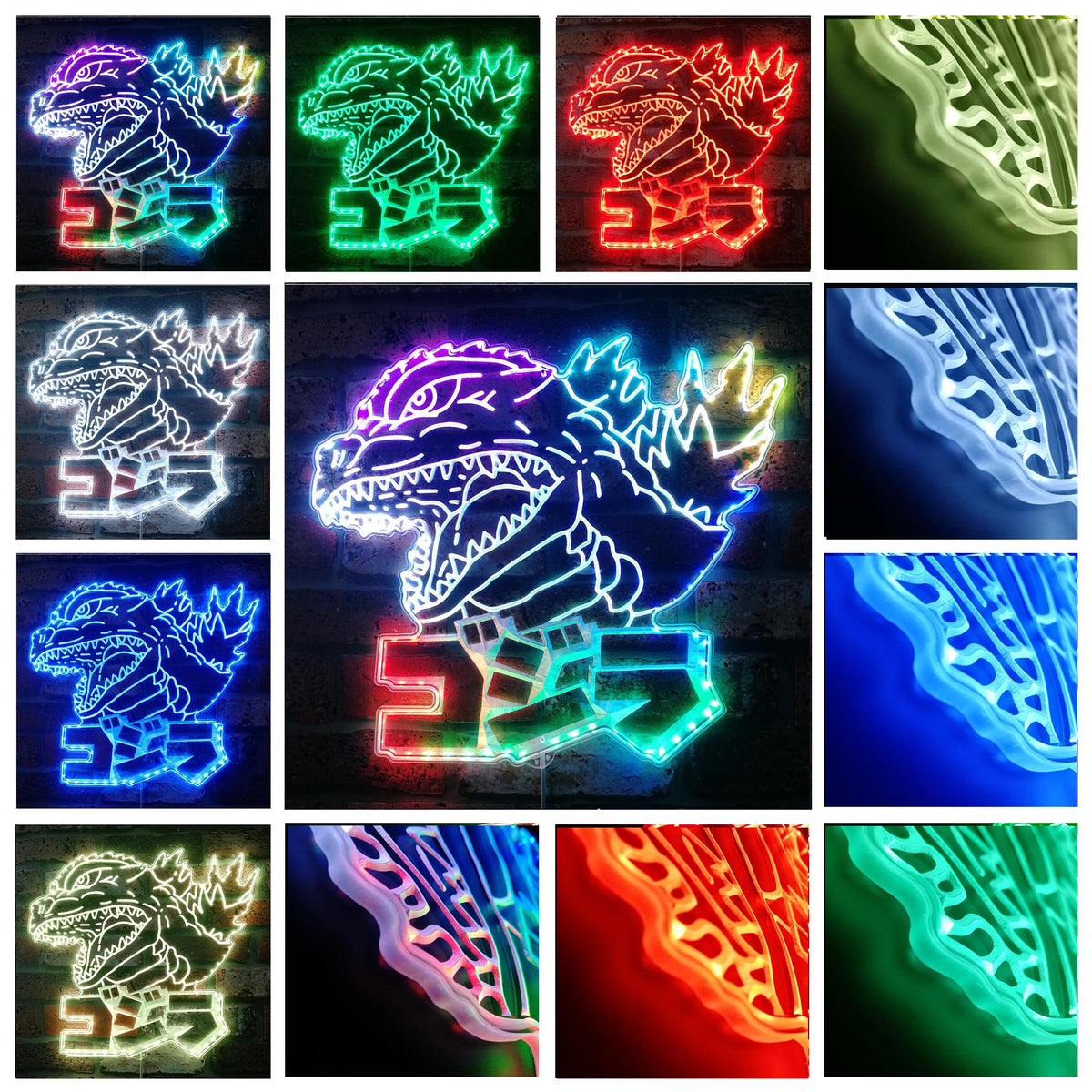 Godzilla Dynamic RGB Edge Lit LED Sign | LEDLABCAVE
