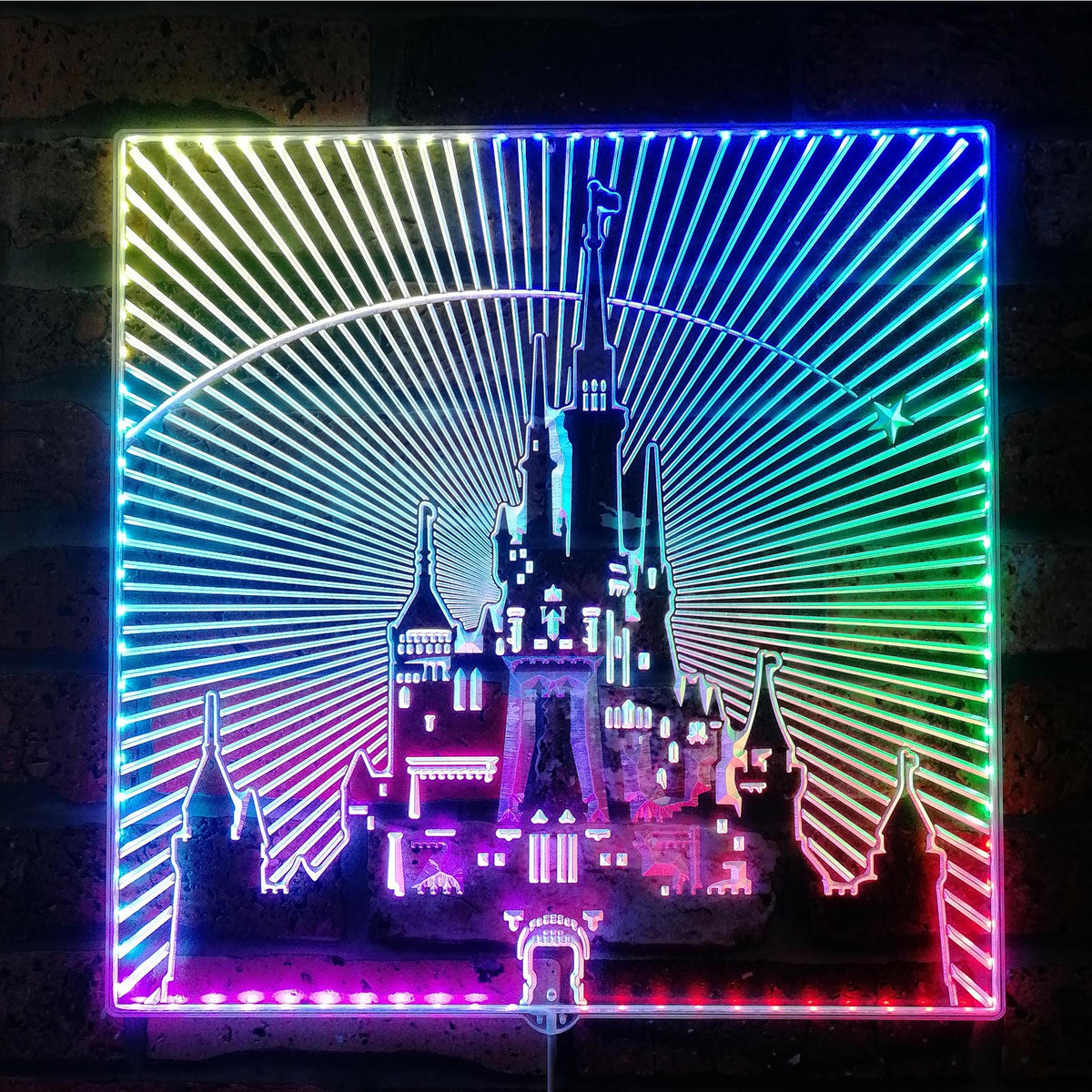 Disneyland Castle Dynamic RGB Edge Lit LED Sign | LEDLABCAVE