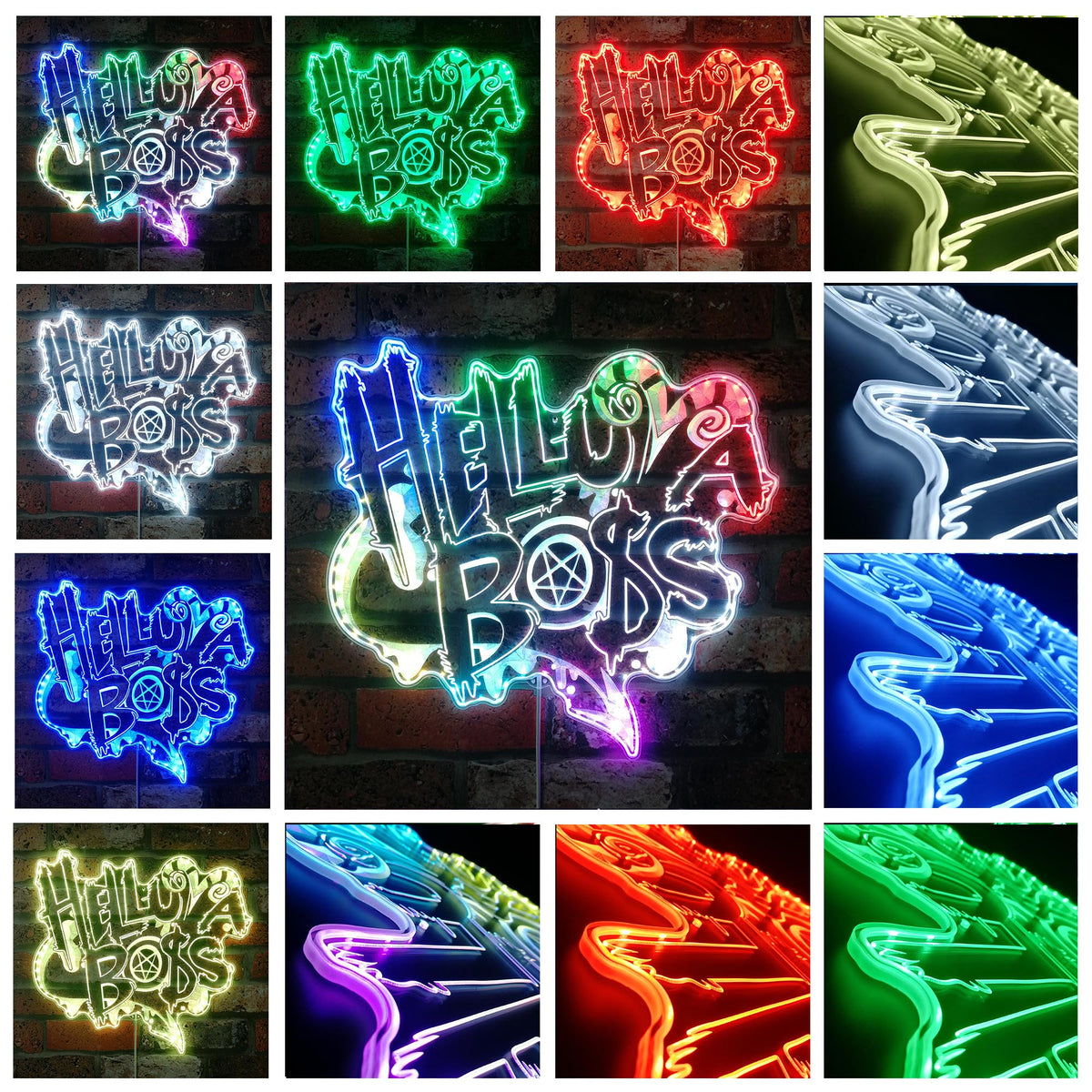 Helluva Boss Dynamic RGB Edge Lit LED Sign | LEDLABCAVE