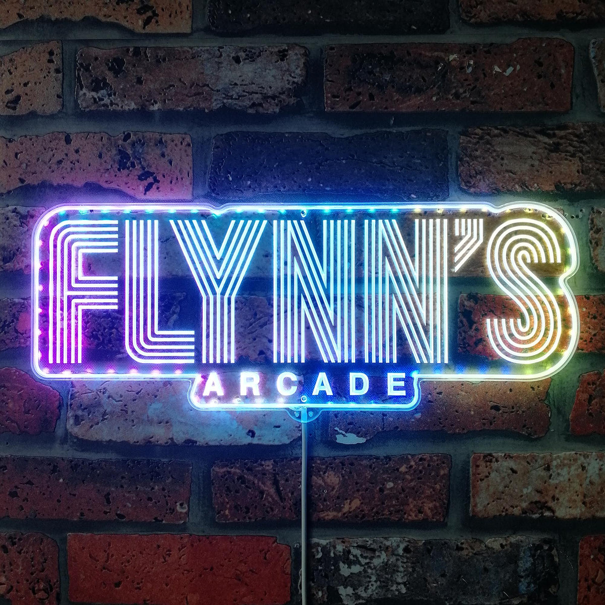 Flynn's Arcade Dynamic RGB Edge Lit LED Sign | LEDLABCAVE