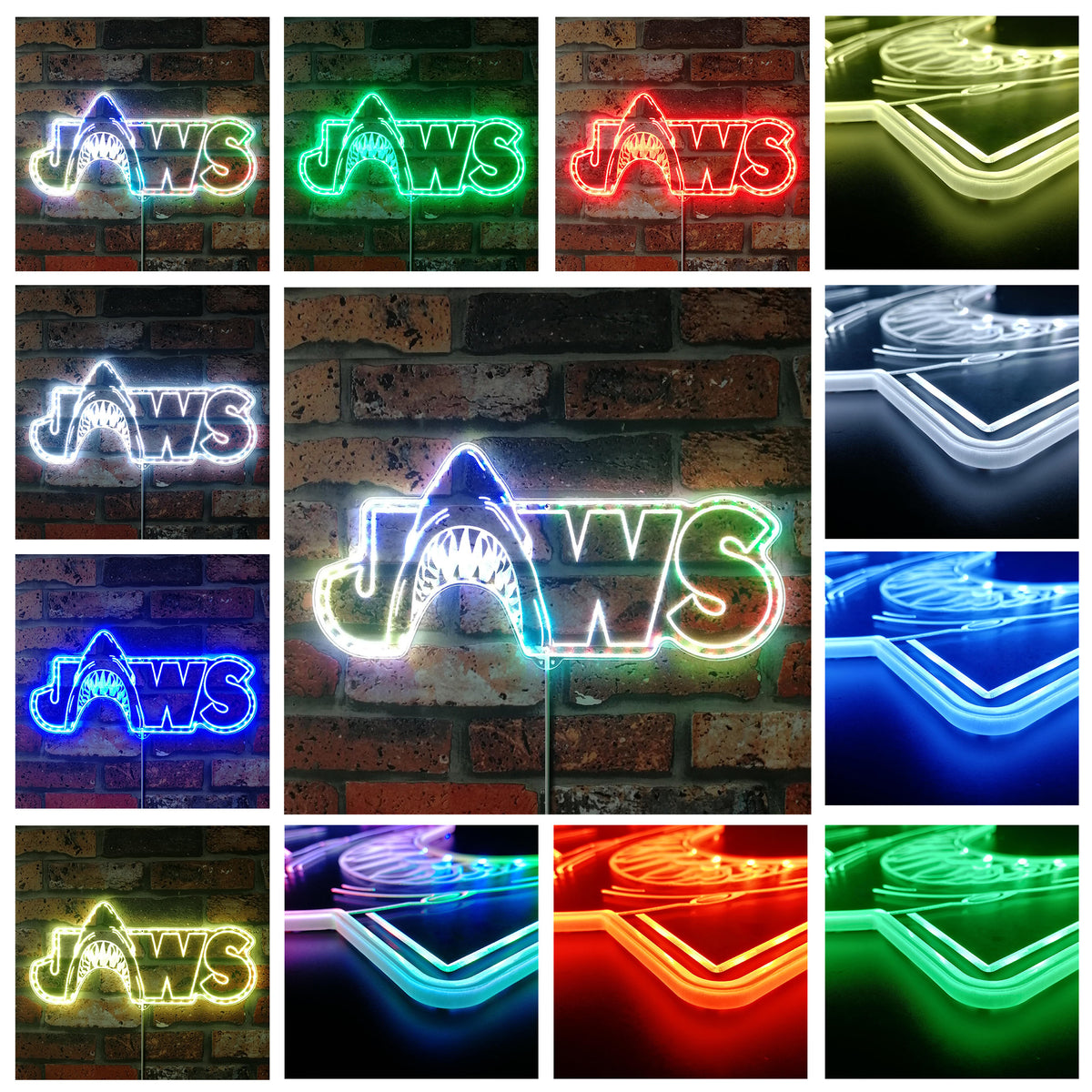 JAWS Dynamic RGB Edge Lit LED Sign | LEDLABCAVE