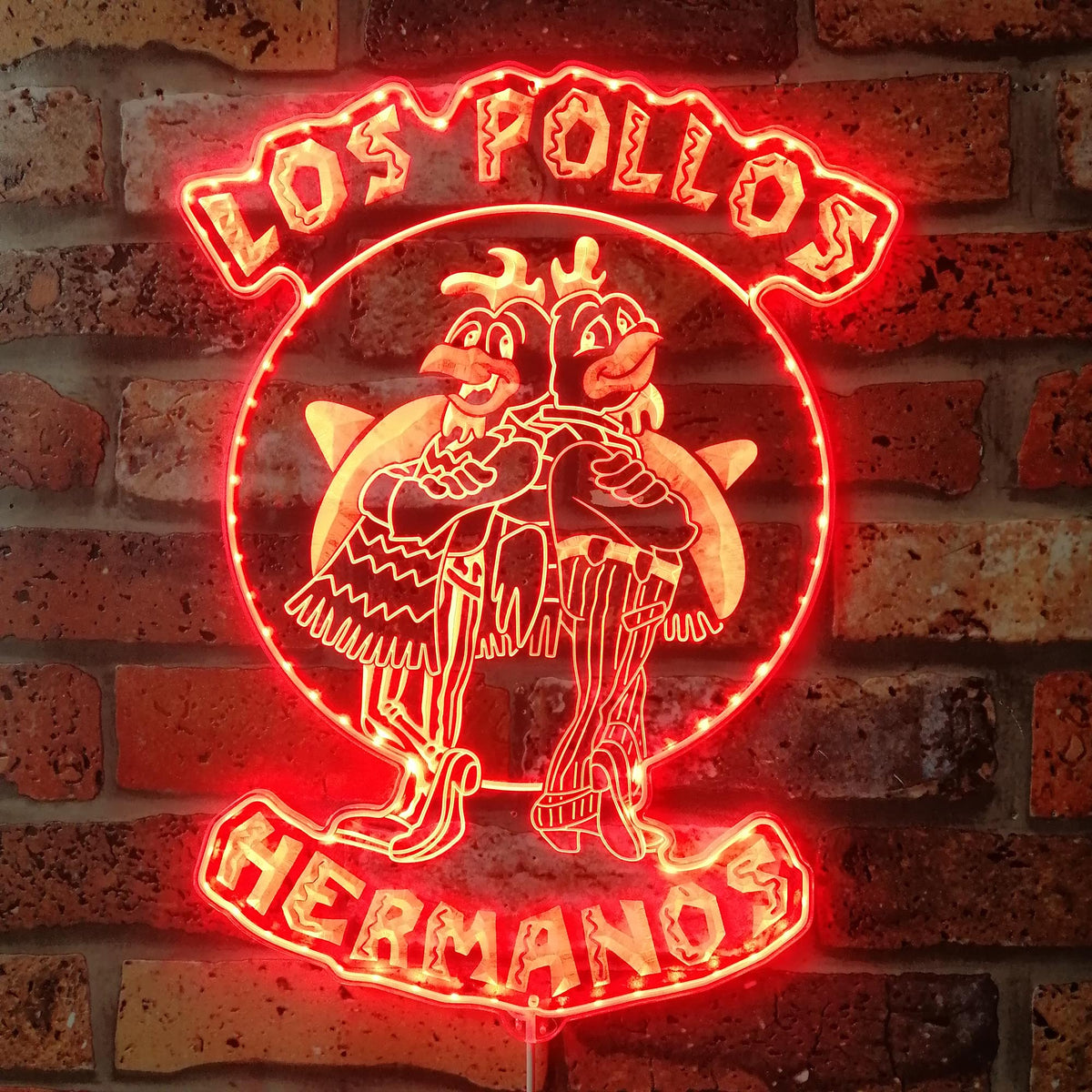 Los Pollos Hermanos Dynamic RGB Edge Lit LED Sign | LEDLABCAVE