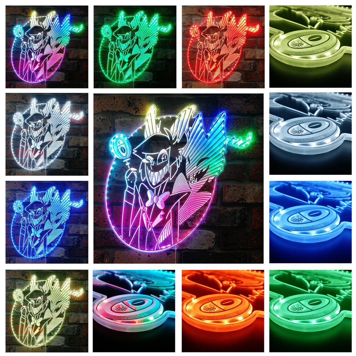 Alastor Hazbin Hotel Dynamic RGB Edge Lit LED Sign | LEDLABCAVE
