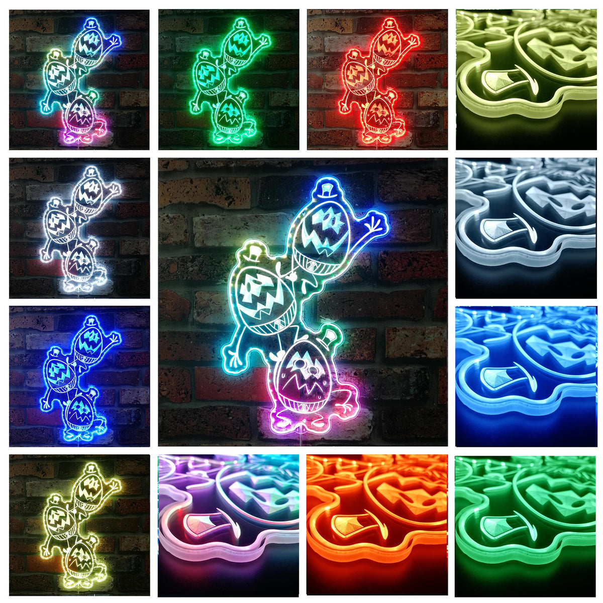 Hazbin Hotel Egg Boiz Minions Dynamic RGB Edge Lit LED Sign | LEDLABCAVE