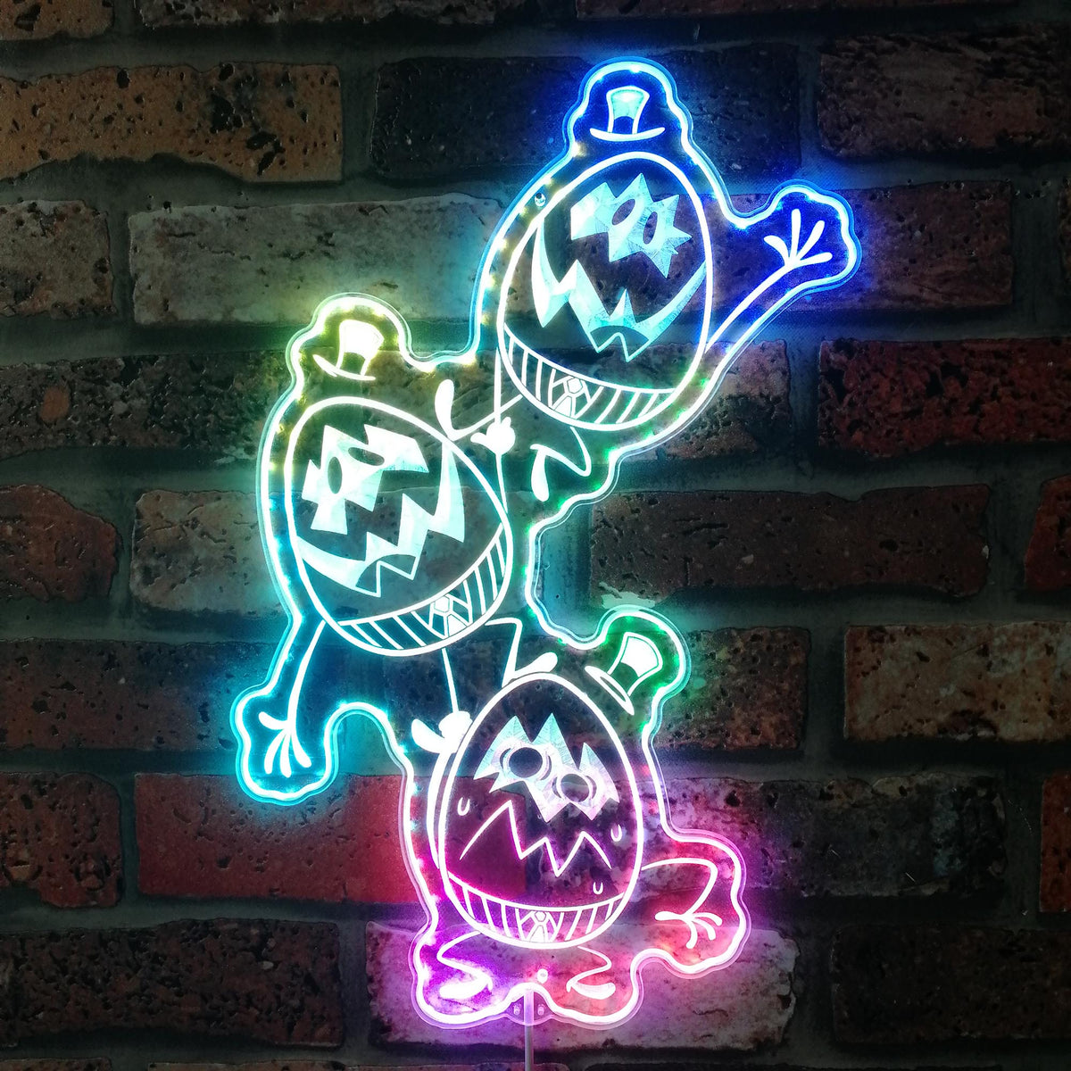 Hazbin Hotel Egg Boiz Minions Dynamic RGB Edge Lit LED Sign | LEDLABCAVE