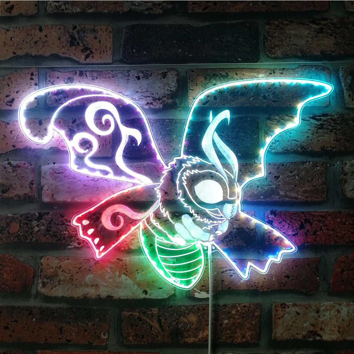 Mothra Godzilla Dynamic RGB Edge Lit LED Sign | LED LAB CAVE