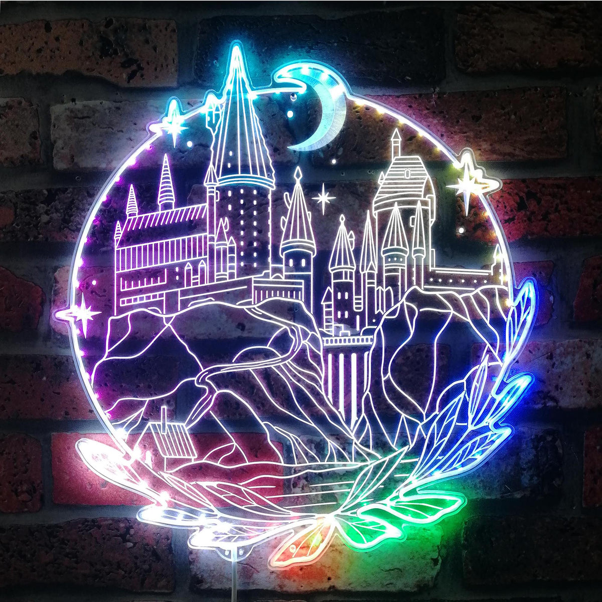 Harry Potter Hogwarts Castle Dynamic RGB Edge Lit LED Sign | LED LAB CAVE