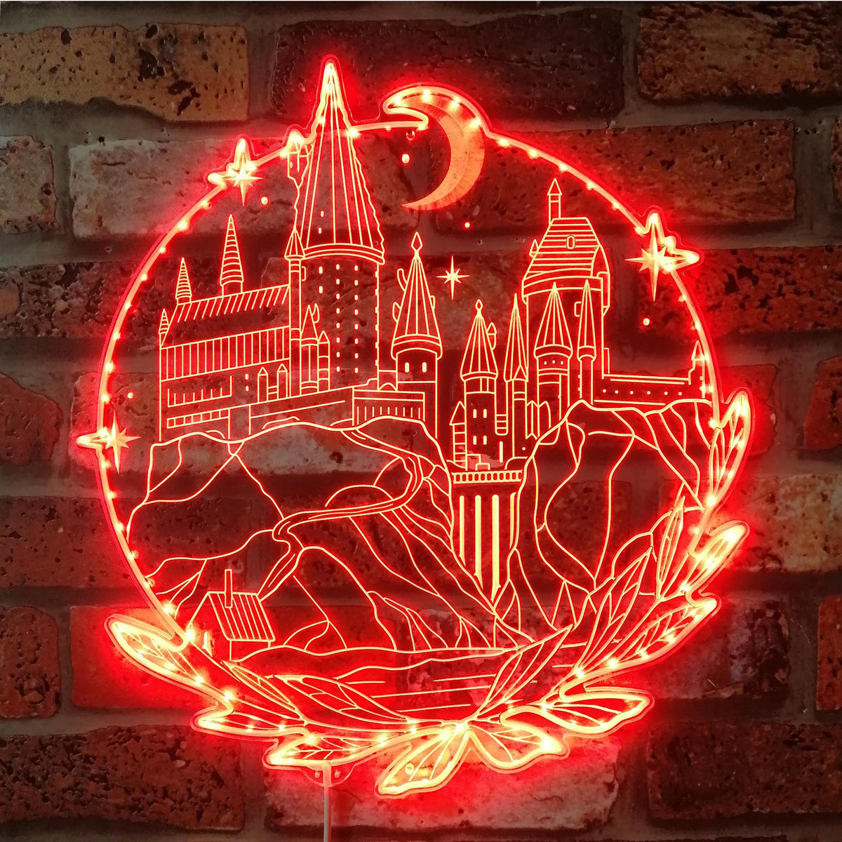 Harry Potter Hogwarts Castle Dynamic RGB Edge Lit LED Sign | LED LAB CAVE
