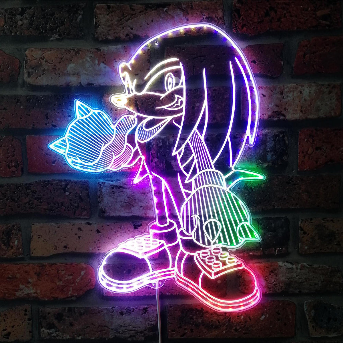 Sonic Knuckles Dynamic RGB Edge Lit LED Sign | PROLEDSIGN