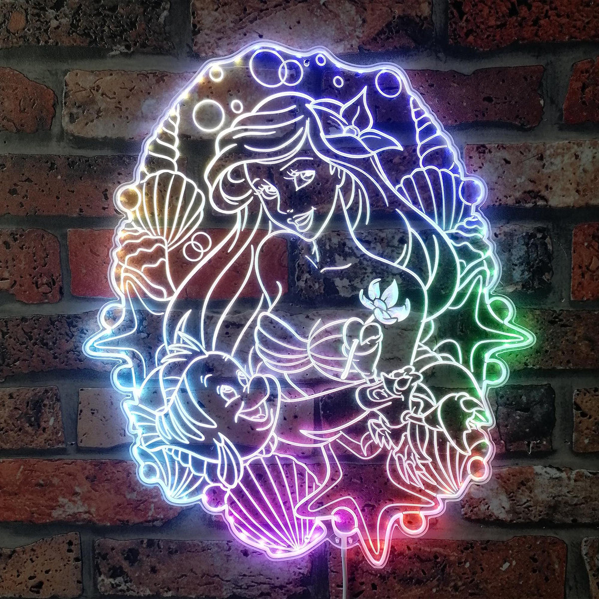 The Little Mermaid Dynamic RGB Edge Lit LED Sign | PROLEDSIGN