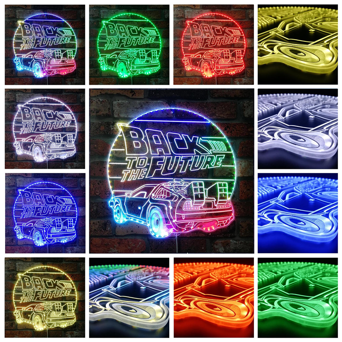 Back to the Future Dynamic RGB Edge Lit LED Sign | LED LAB CAVE