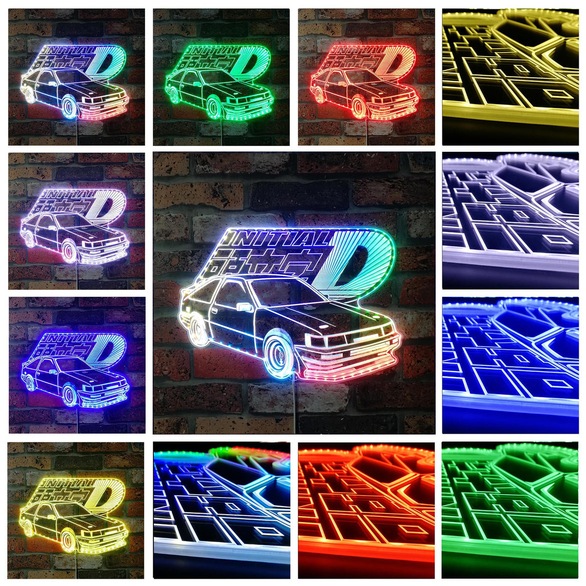 Inital D Dynamic RGB Edge Lit LED Sign | PROLEDSIGN