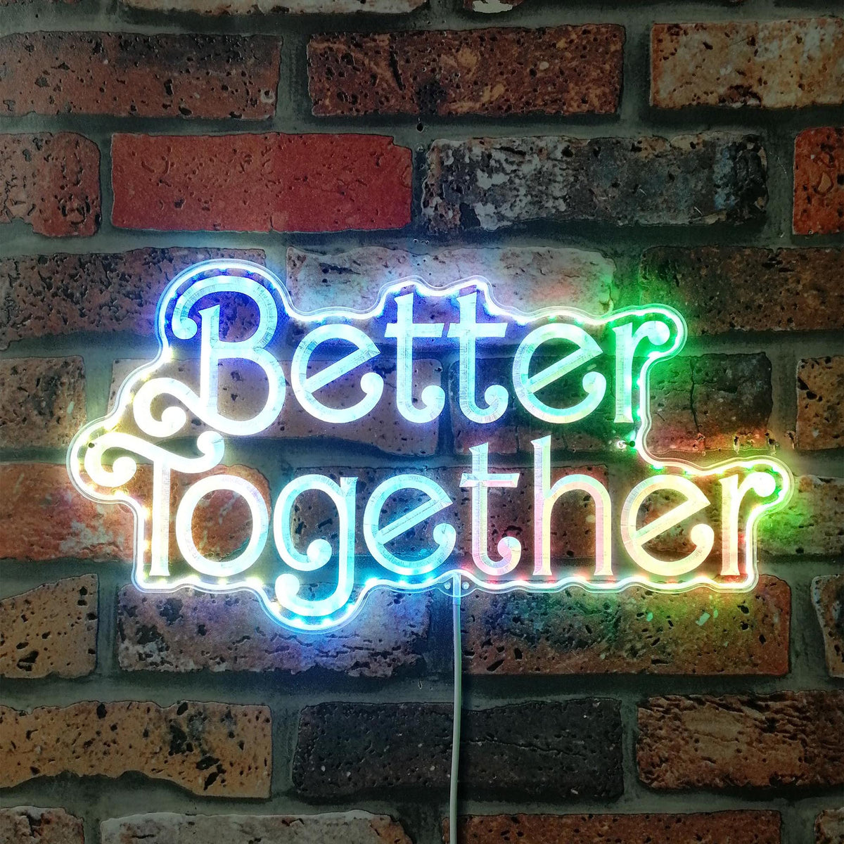 Better Together Wedding Dynamic RGB Edge Lit LED Sign | PROLEDSIGN