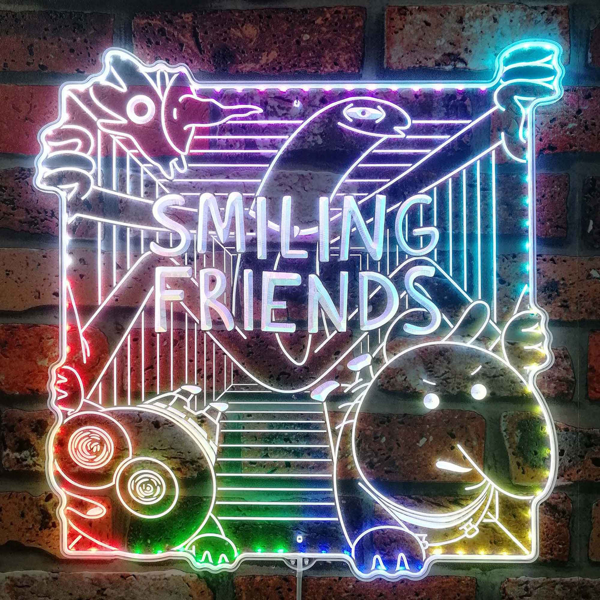 Smiling Friends Dynamic RGB Edge Lit LED Sign | PROLEDSIGN