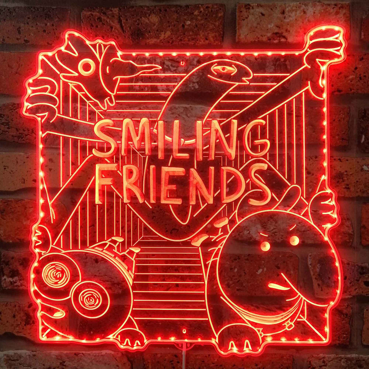 Smiling Friends Dynamic RGB Edge Lit LED Sign | PROLEDSIGN