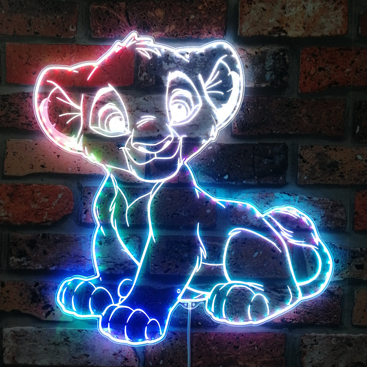 Lion King Simba Dynamic RGB Edge Lit LED Sign | PROLEDSIGN