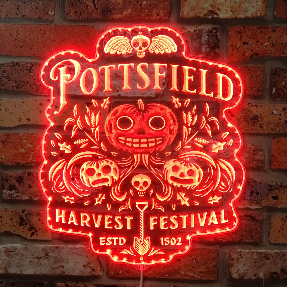 Pottsfield Harvest Festival Dynamic RGB Edge Lit LED Sign | PROLEDSIGN