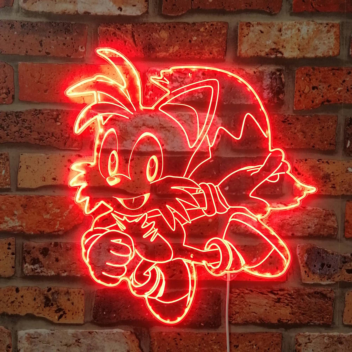 Sonic the hedgehog Tails Dynamic RGB Edge Lit LED Sign | PROLEDSIGN