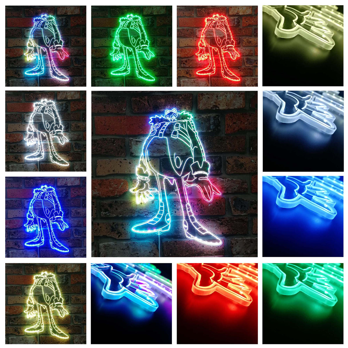 Sonic Dr Eggman Dynamic RGB Edge Lit LED Sign | PROLEDSIGN