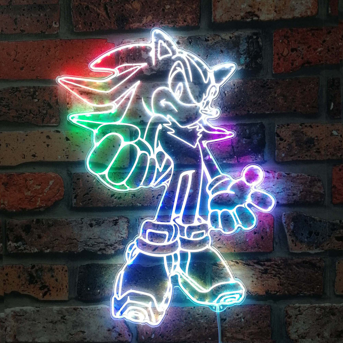 Shadow the Hedgehog Sonic Dynamic RGB Edge Lit LED Sign | PROLEDSIGN