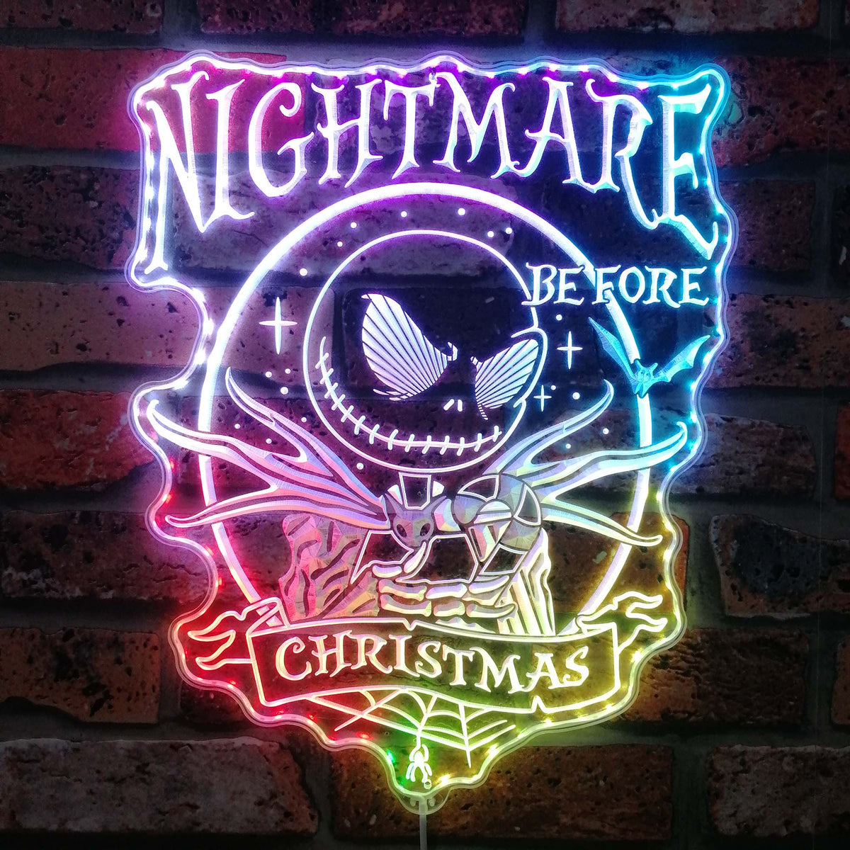 Nightmare before Christmas Dynamic RGB Edge Lit LED Sign | PROLEDSIGN