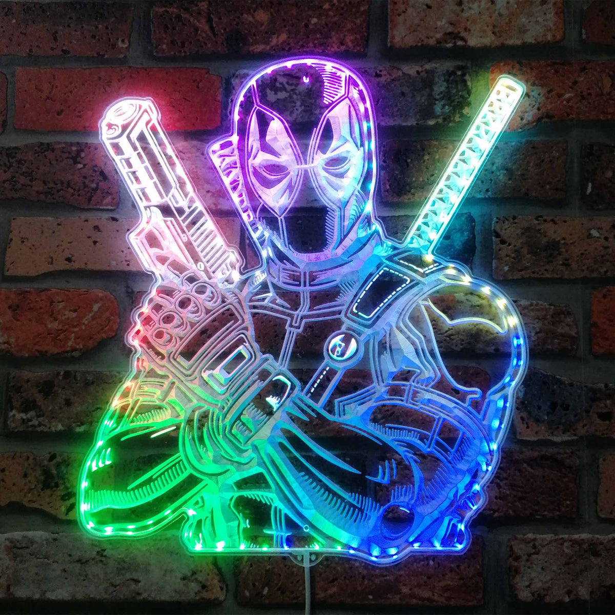 Deadpool Dynamic RGB Edge Lit LED Sign | PROLEDSIGN