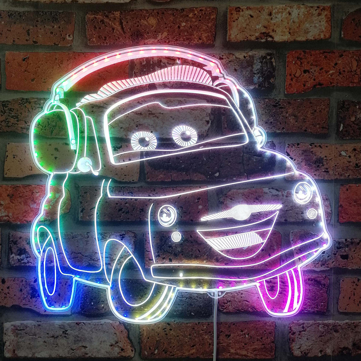 Luigi Mcqueen cartoon Dynamic RGB Edge Lit LED Sign | PROLEDSIGN