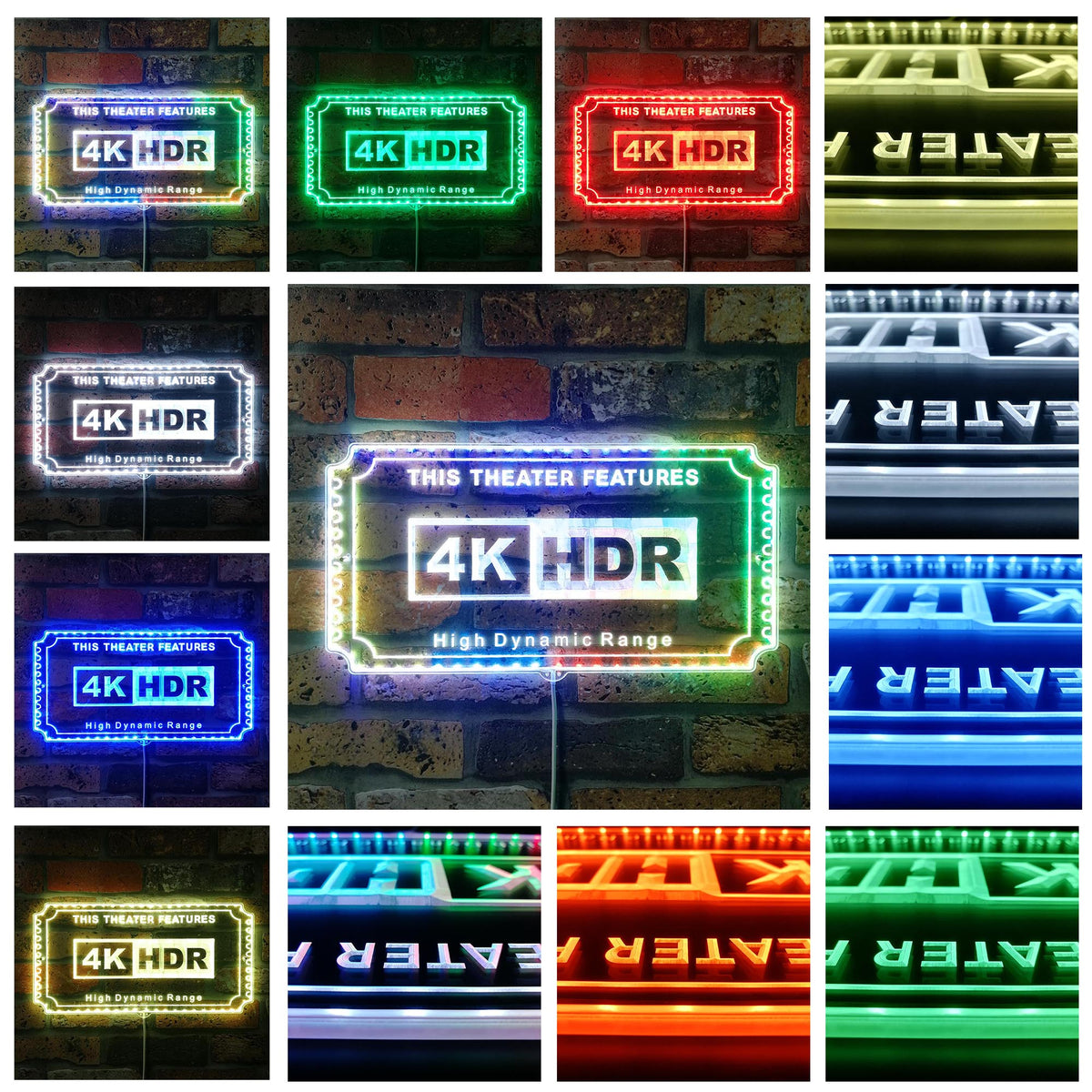 4K HDR Home Movie Theater Dynamic RGB Edge Lit LED Sign | PROLEDSIGN