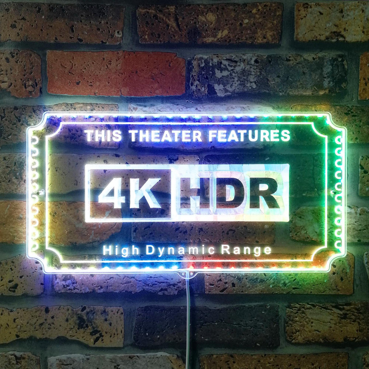 4K HDR Home Movie Theater Dynamic RGB Edge Lit LED Sign | LED LAB CAVE