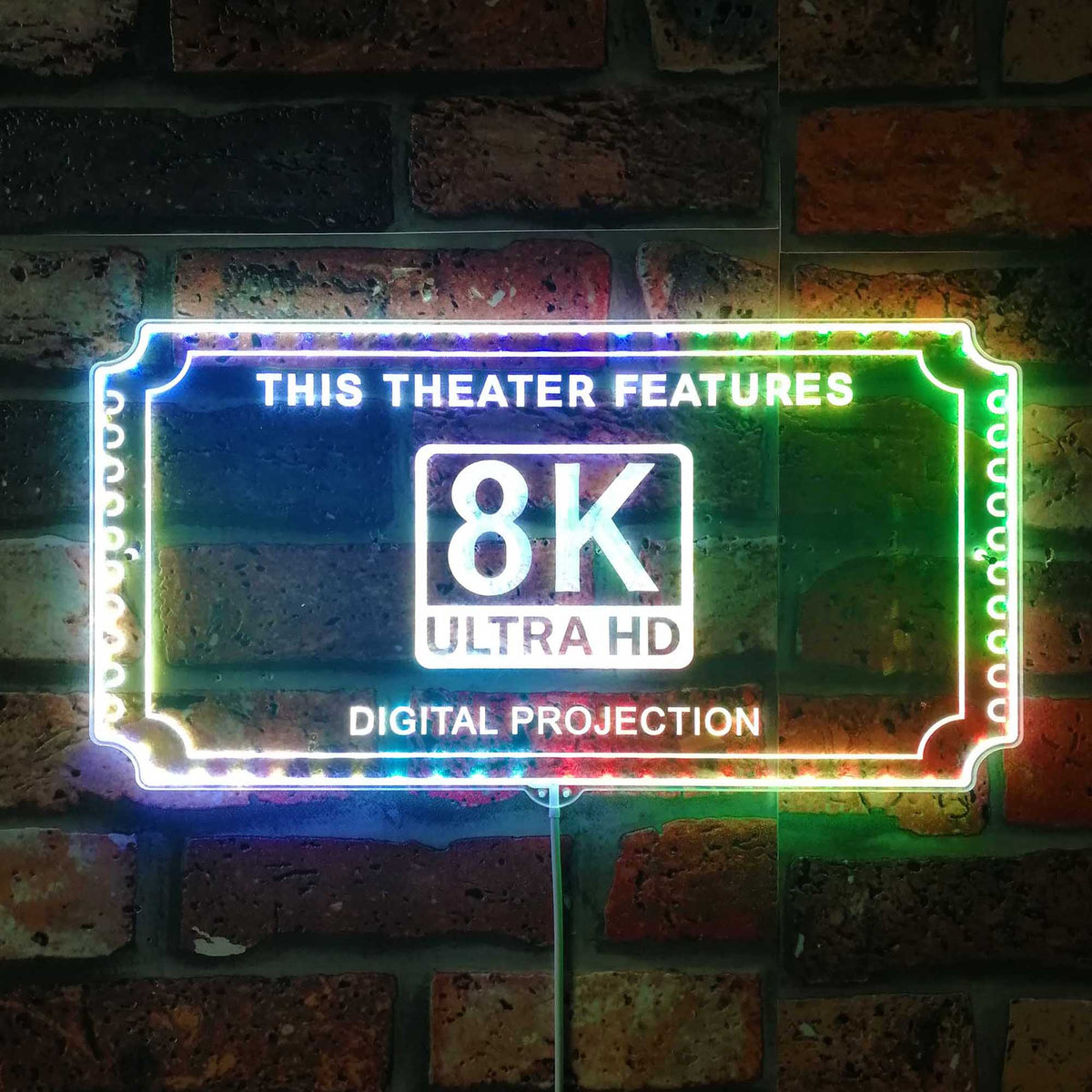 8K Ultra HD Dynamic RGB Edge Lit LED Sign | LED LAB CAVE