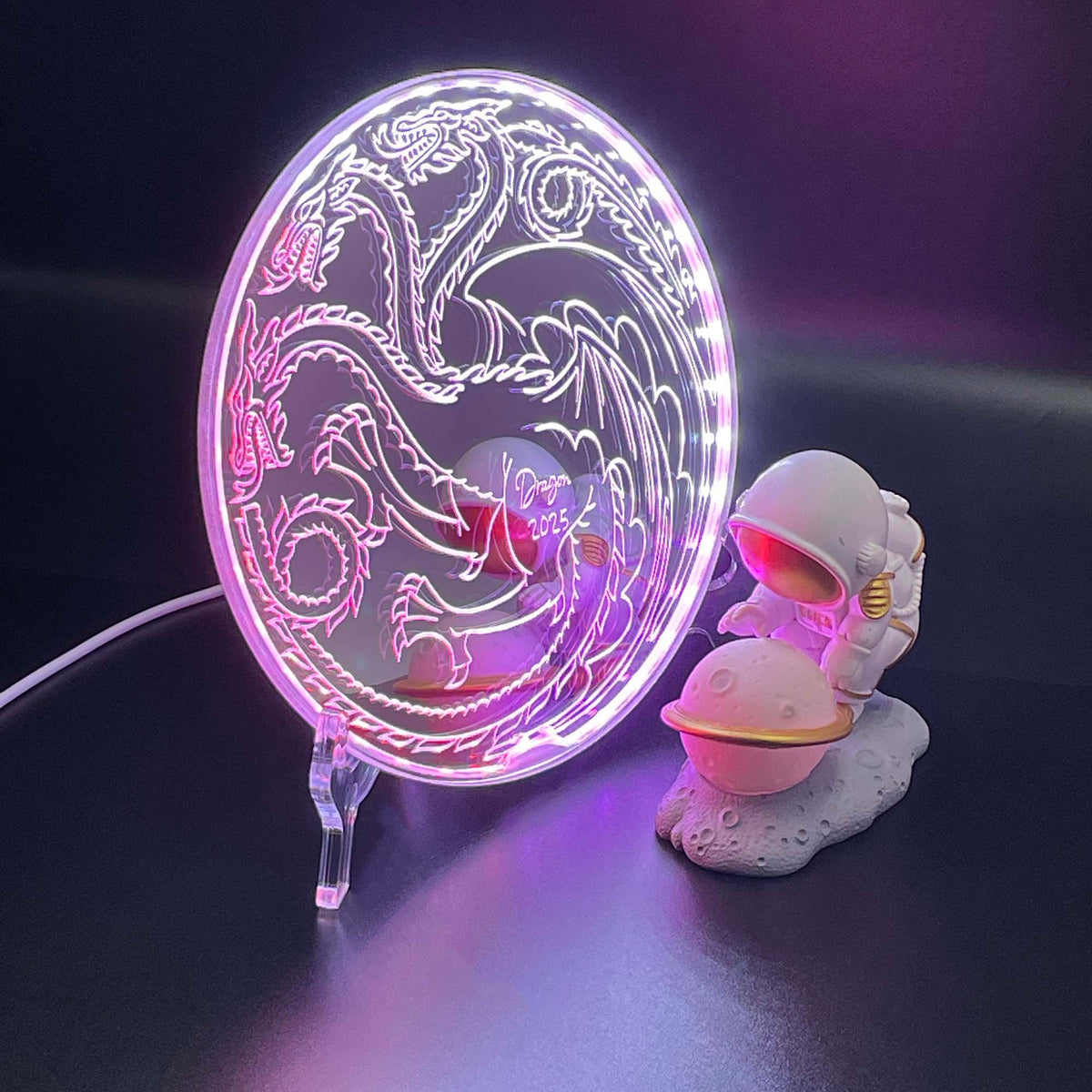 House of the Dragons Dynamic RGB Edge Lit LED Sign | PROLEDSIGN